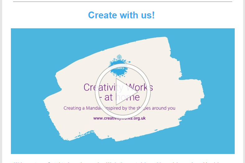 Creativity Works At Home - Create with us! - Creativity Works